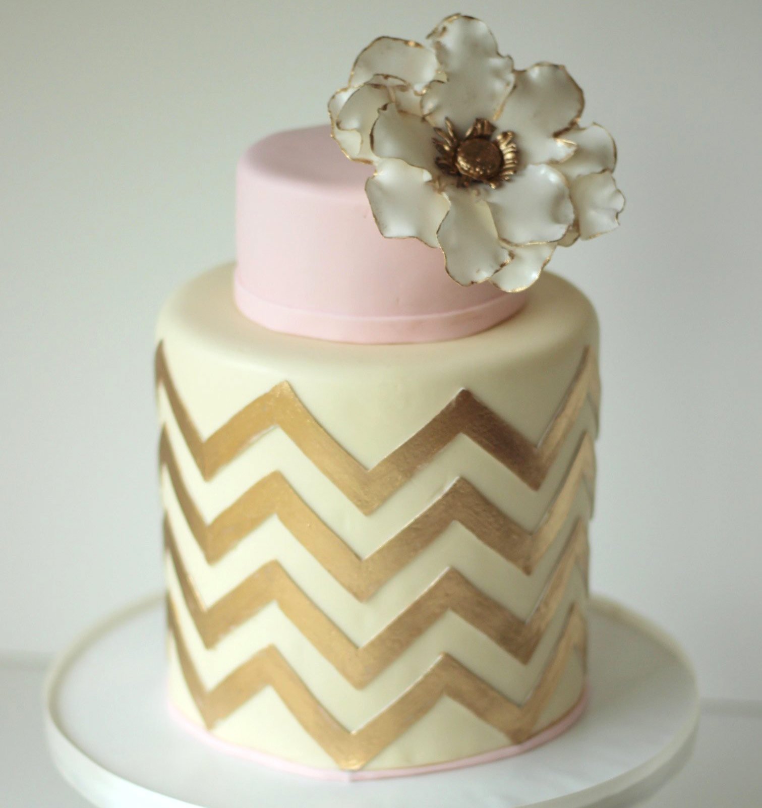 Pink Chevron Birthday Cake